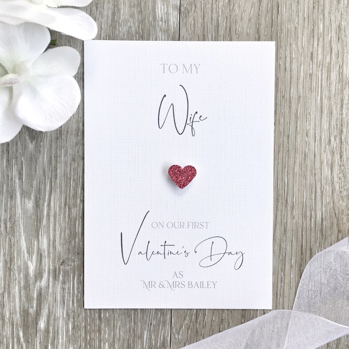 Personalised First Married Valentine's Day Card, Husband Valentine Card ...