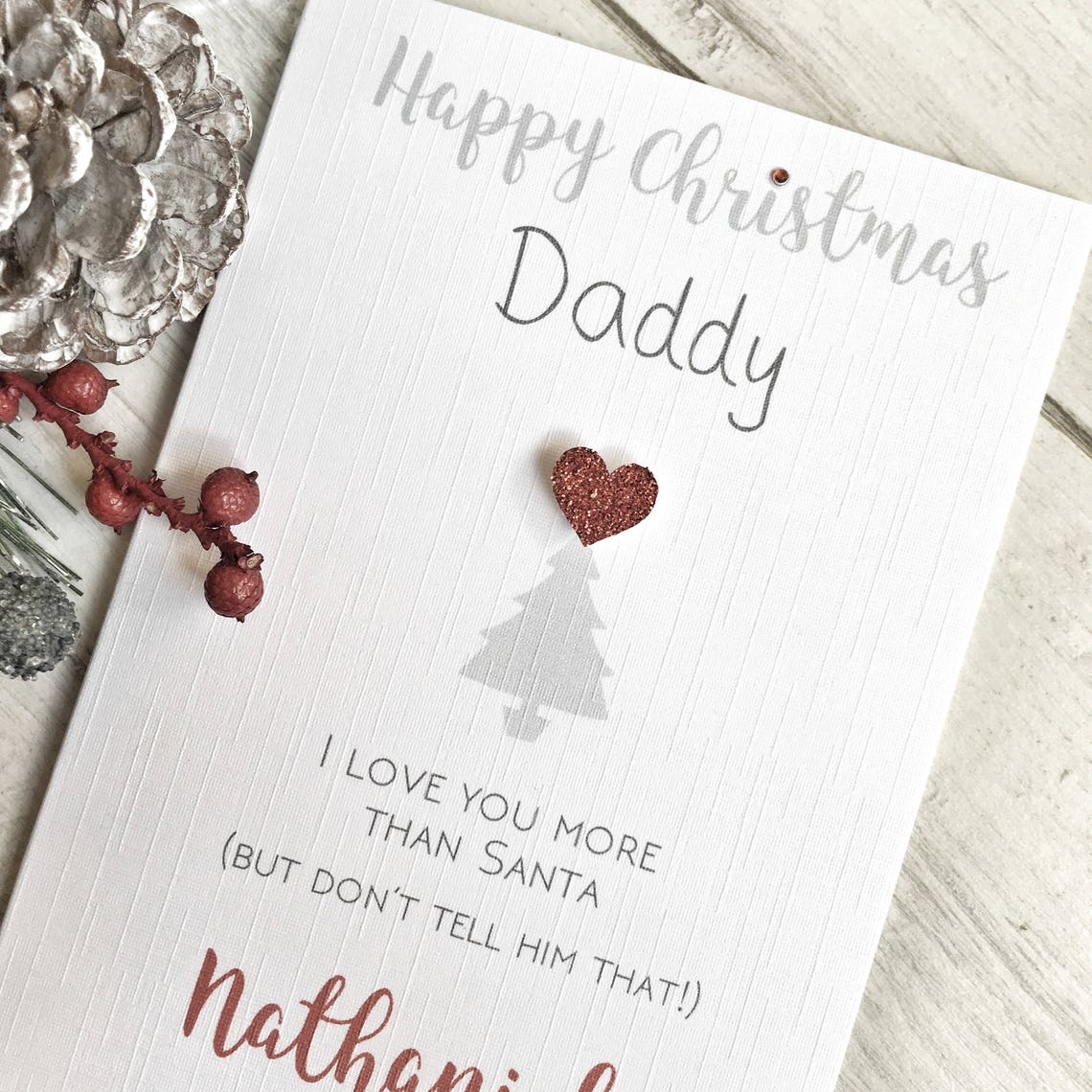 Daddy's Christmas Card Daddy's Personalised Christmas - Etsy UK