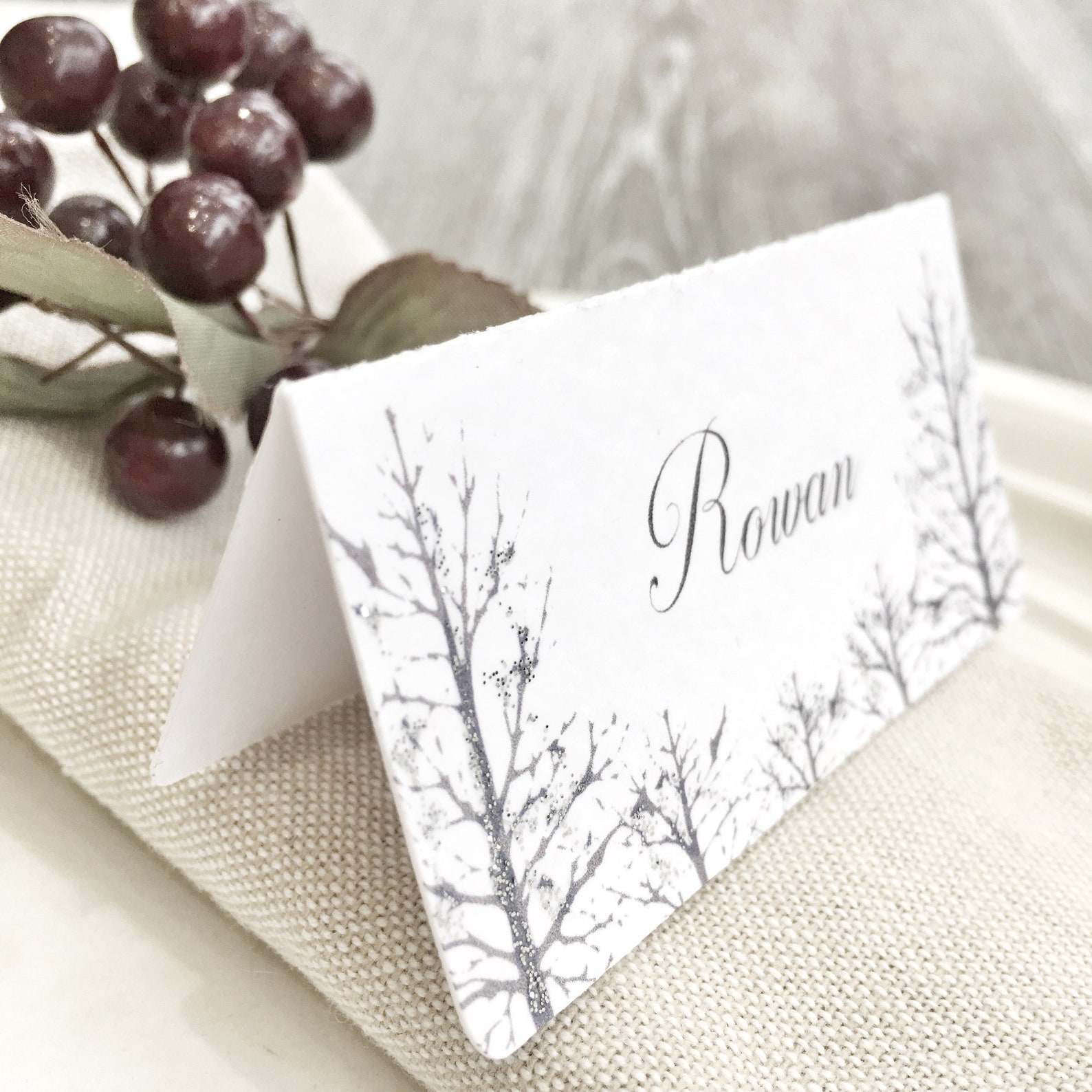 Personalised Wedding Place Names, Wedding Place Setting, Name Card ...