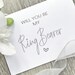 Will You Be My Ring Bearer Card, Ring Bearer Card, Card for Ring Bearer ...