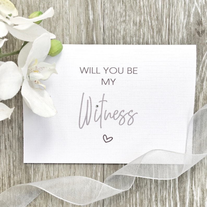 Will You Be My Witness on My Wedding Day Proposal Card | Etsy UK