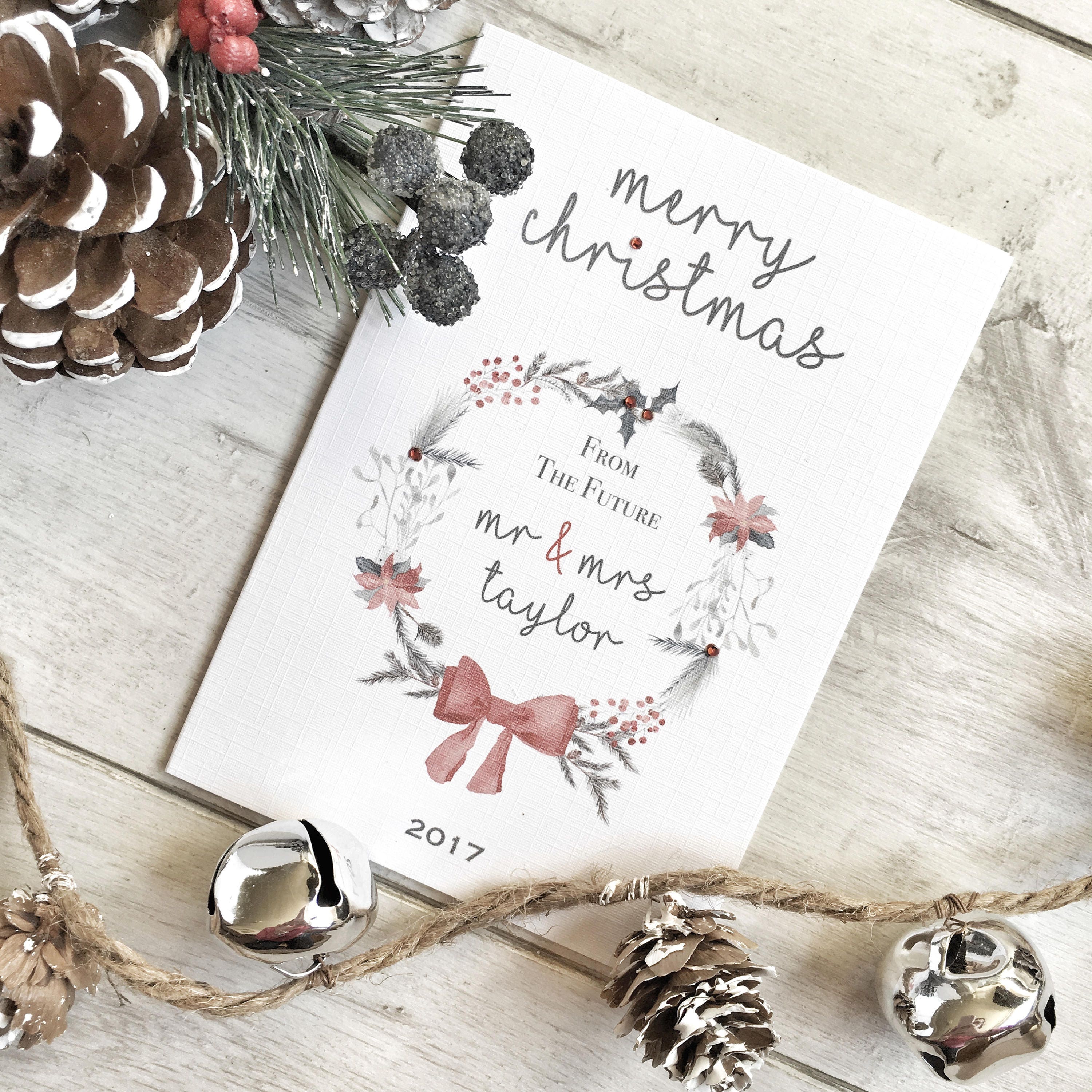 Personalised Christmas Card, Future Mr and Mrs Christmas Card ...