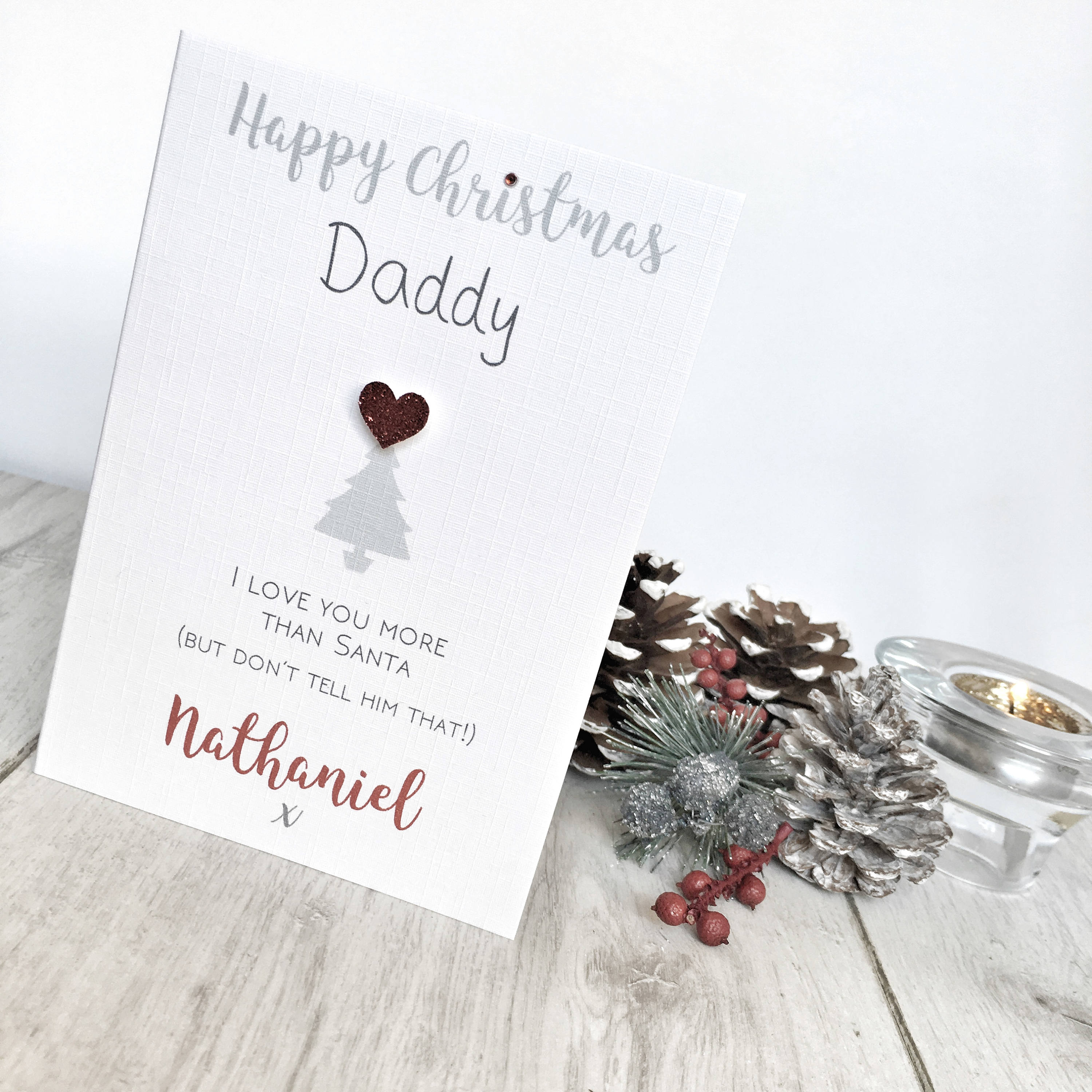 Daddy's Christmas Card Daddy's Personalised Christmas - Etsy UK