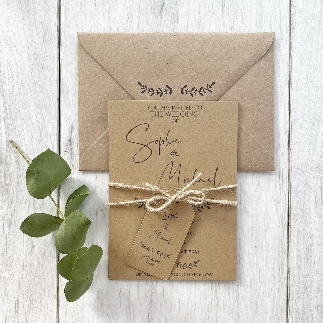 Rustic Wedding Invitation, Wreath Wedding Invite, Spring Wedding ...