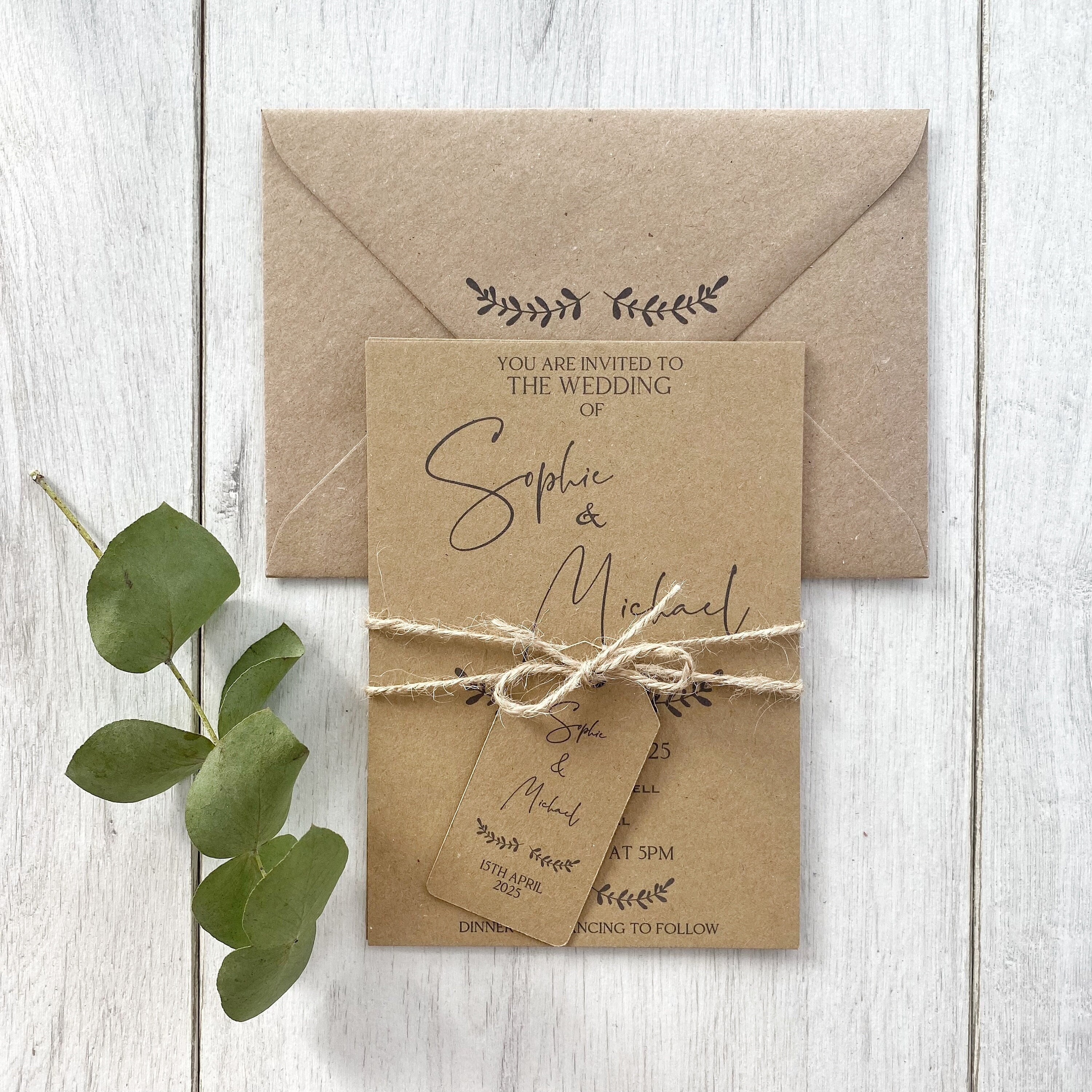 Rustic Wedding Invitation Wreath Wedding Invite Spring - Etsy