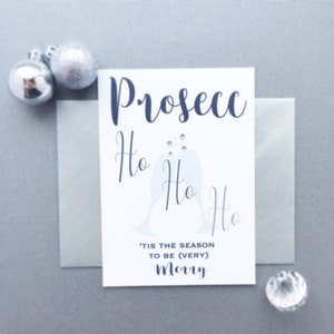 Pack of 6 Prosecc Ho Ho Ho Cards, Prosecco Cards,prosecco Christmas ...