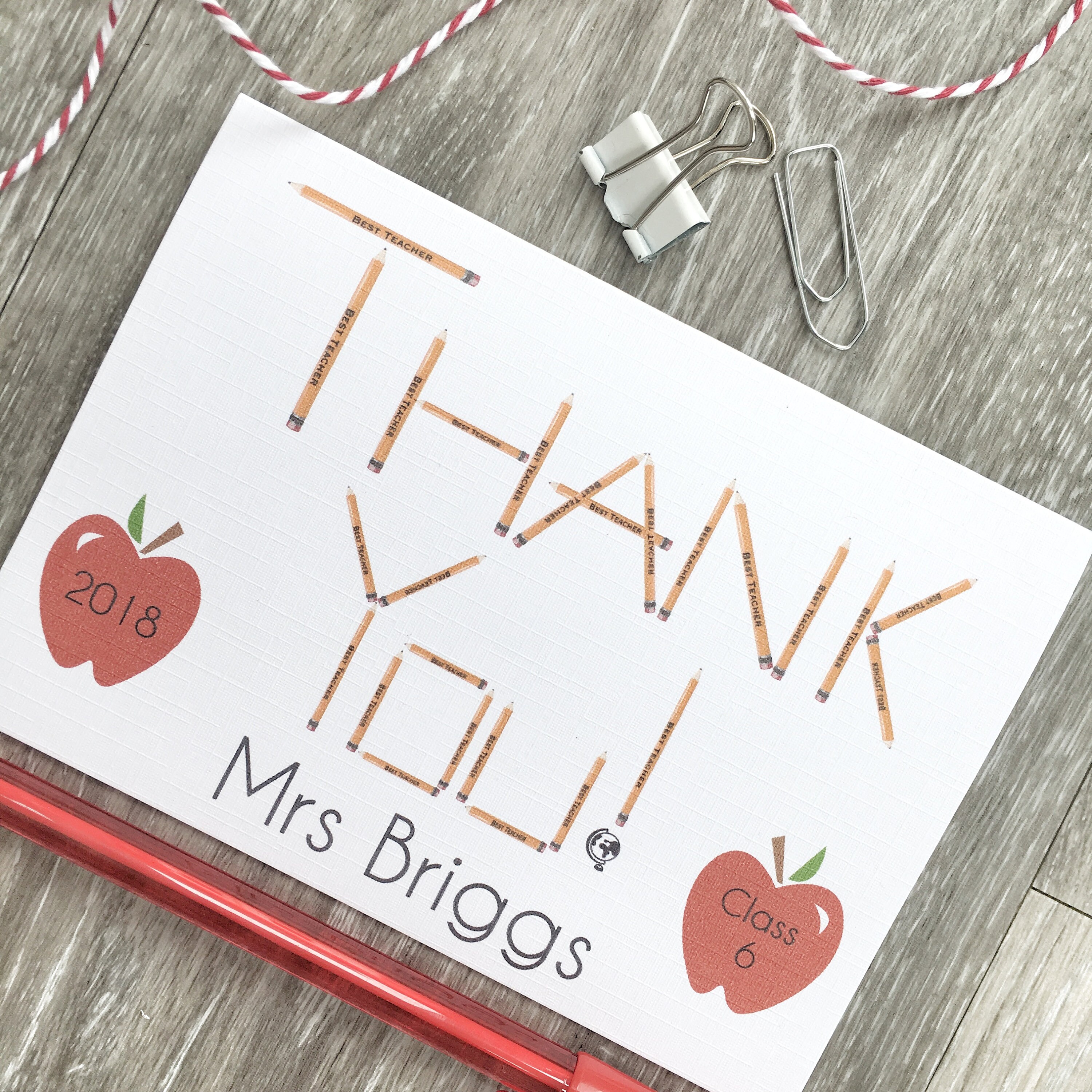 Thank You Teacher Card Teacher Card Teaching Assistant Card - Etsy