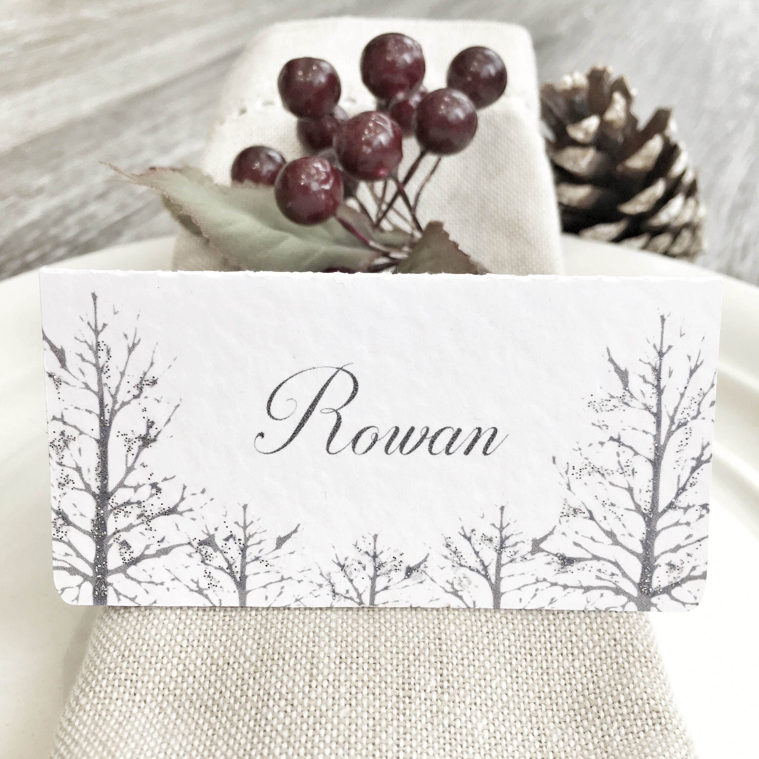 Personalised Wedding Place Names, Wedding Place Setting, Name Card ...