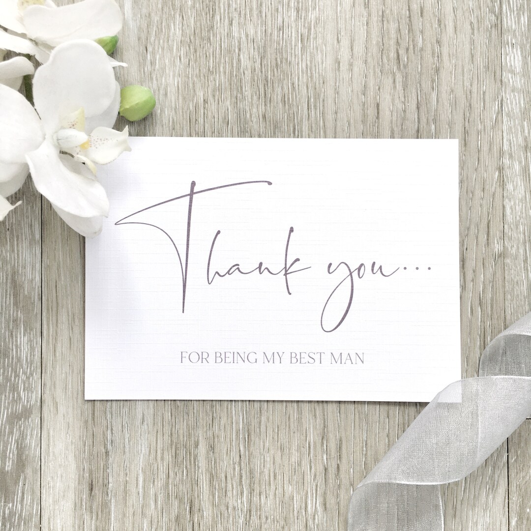 Thank You for Being My Best Man, Thank You Card, Best Man Thank You ...