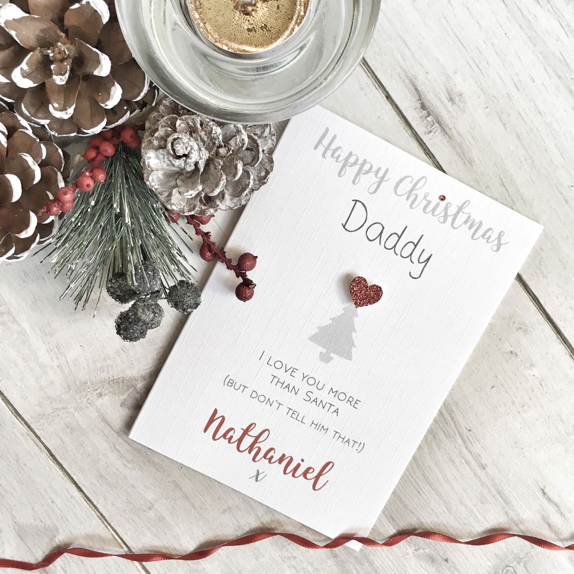 Daddy's Christmas Card Daddy's Personalised Christmas | Etsy