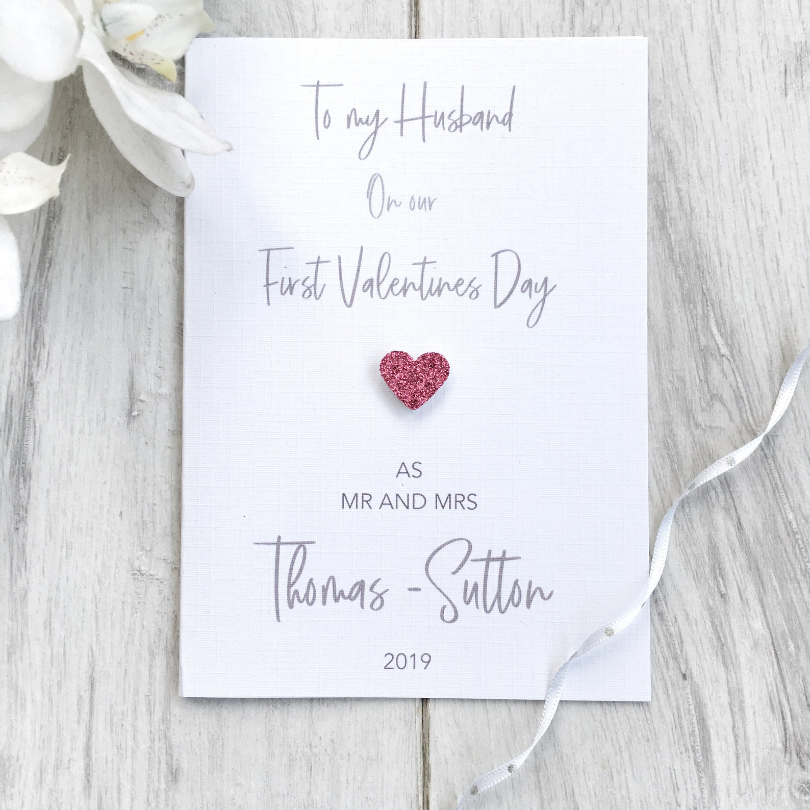 Personalised First Valentine Card for Your Husband or Wife on | Etsy