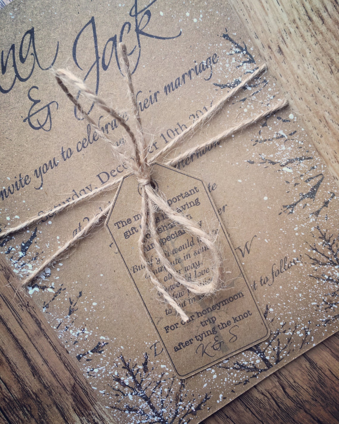 Winter Wedding Invitations Handmade Winter Wedding | Etsy