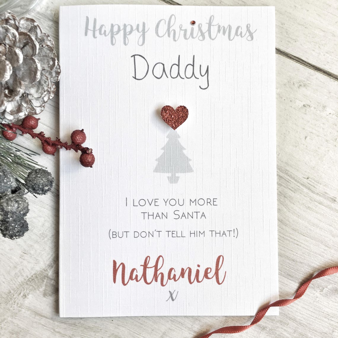 Daddy's Christmas Card Daddy's Personalised Christmas - Etsy UK