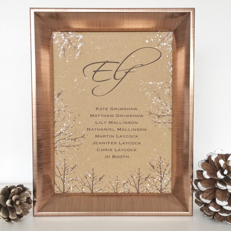 Rustic Winter Wedding Table Name Plan Rustic Winter Wedding - Etsy UK