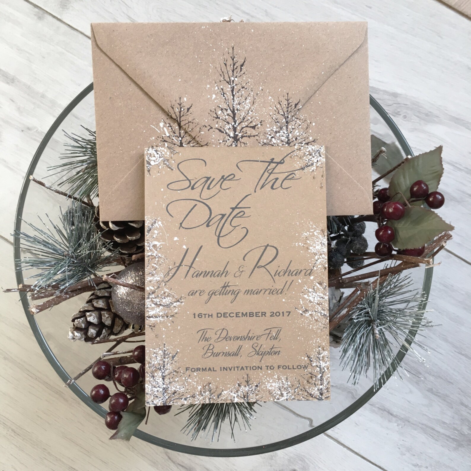 SAMPLE Winter Wedding Winter Save the Date Christmas Wedding - Etsy
