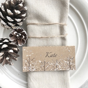 Personalised Wedding Place Names, Rustic Wedding Place Setting, Name ...