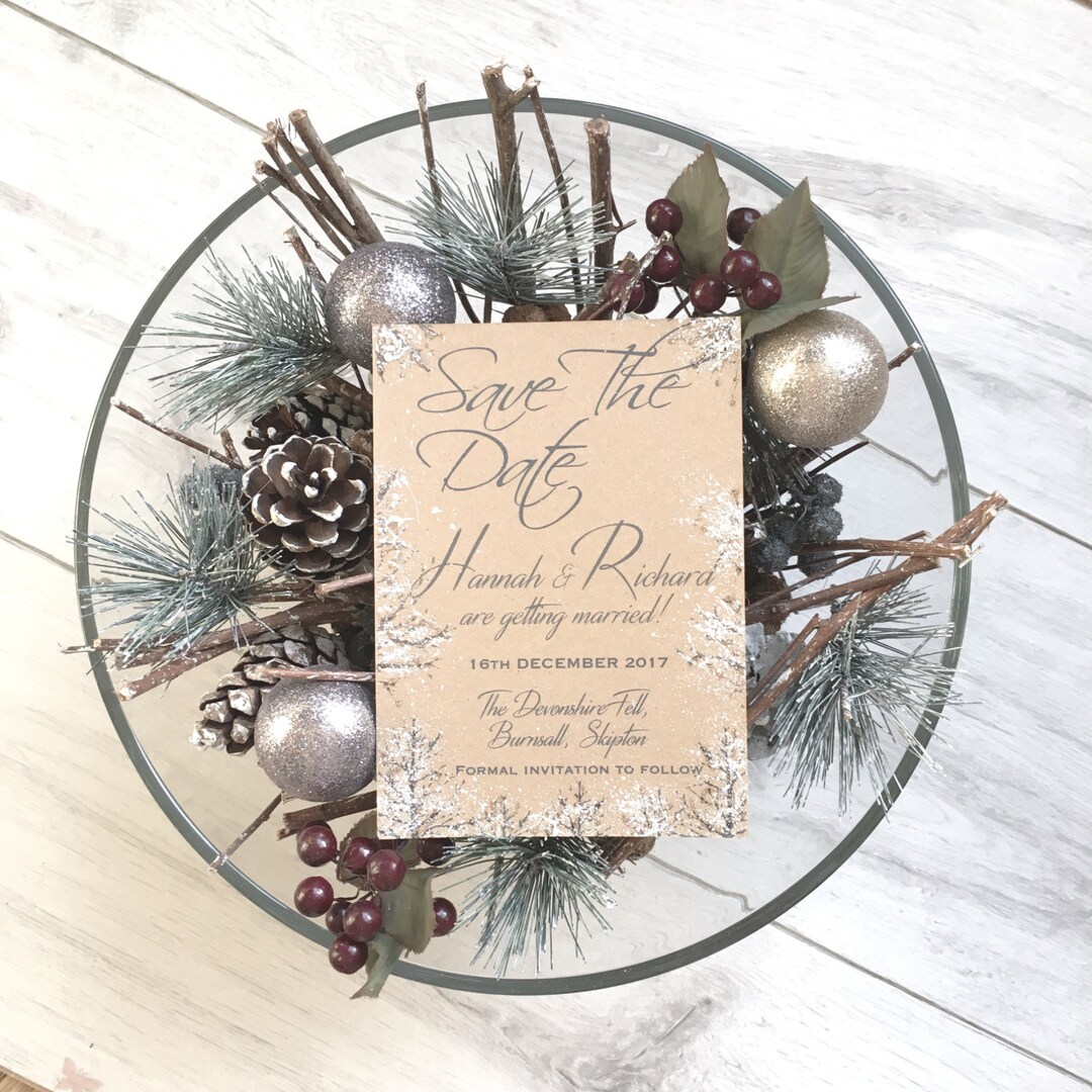 SAMPLE Winter Wedding, Winter Save the Date, Christmas Wedding Save the ...
