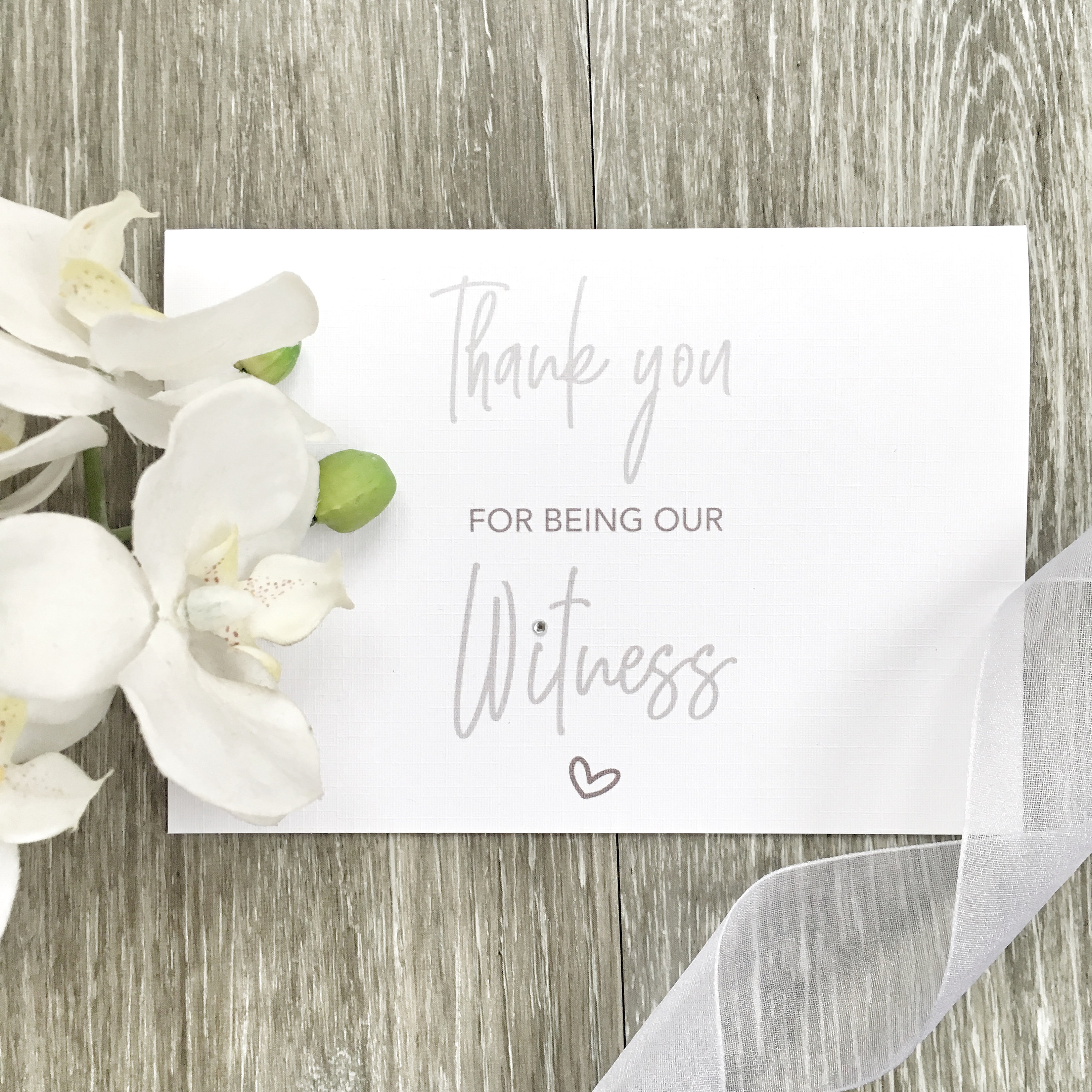Thank You for Being Our Witness at Our Wedding Card - Etsy