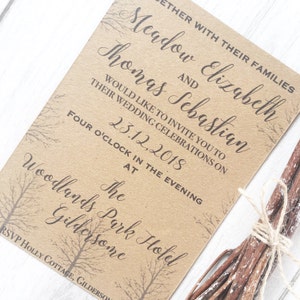 SAMPLE Rustic Winter Wedding Invitations Christmas Wedding - Etsy