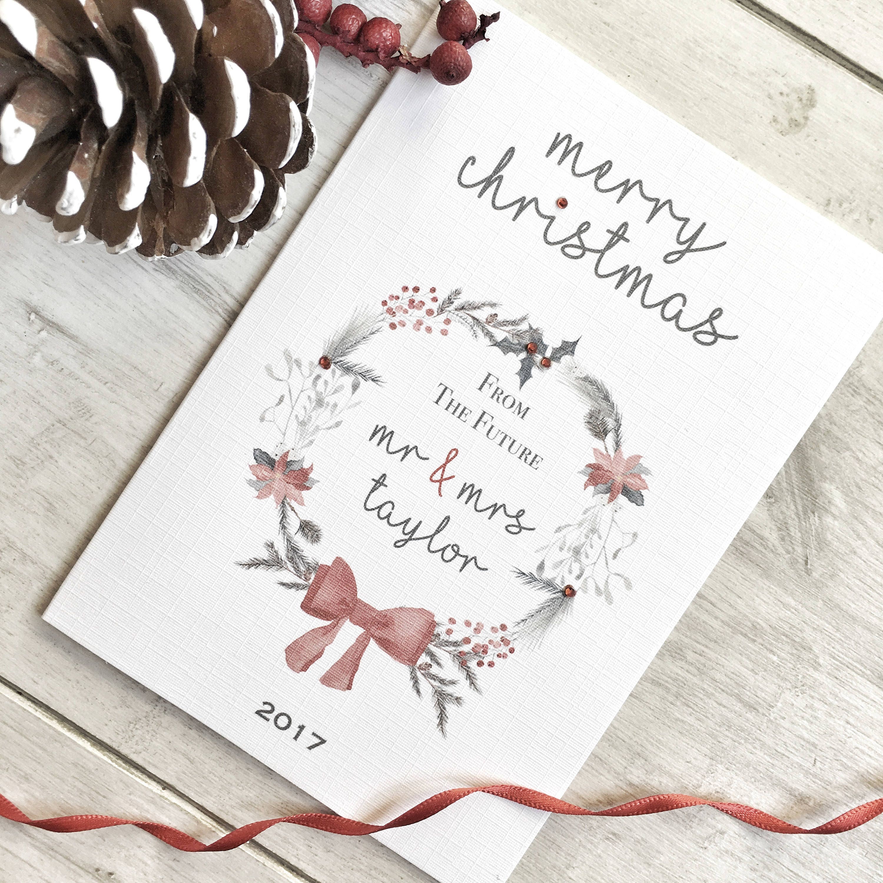 Personalised Christmas Card, Future Mr and Mrs Christmas Card ...