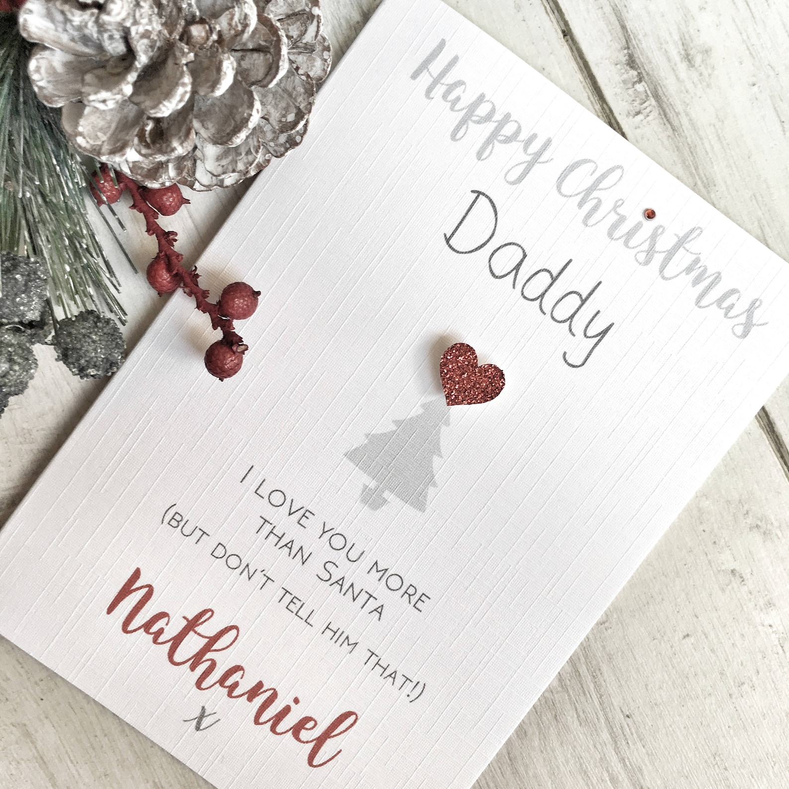 Daddy's Christmas Card Daddy's Personalised Christmas - Etsy UK