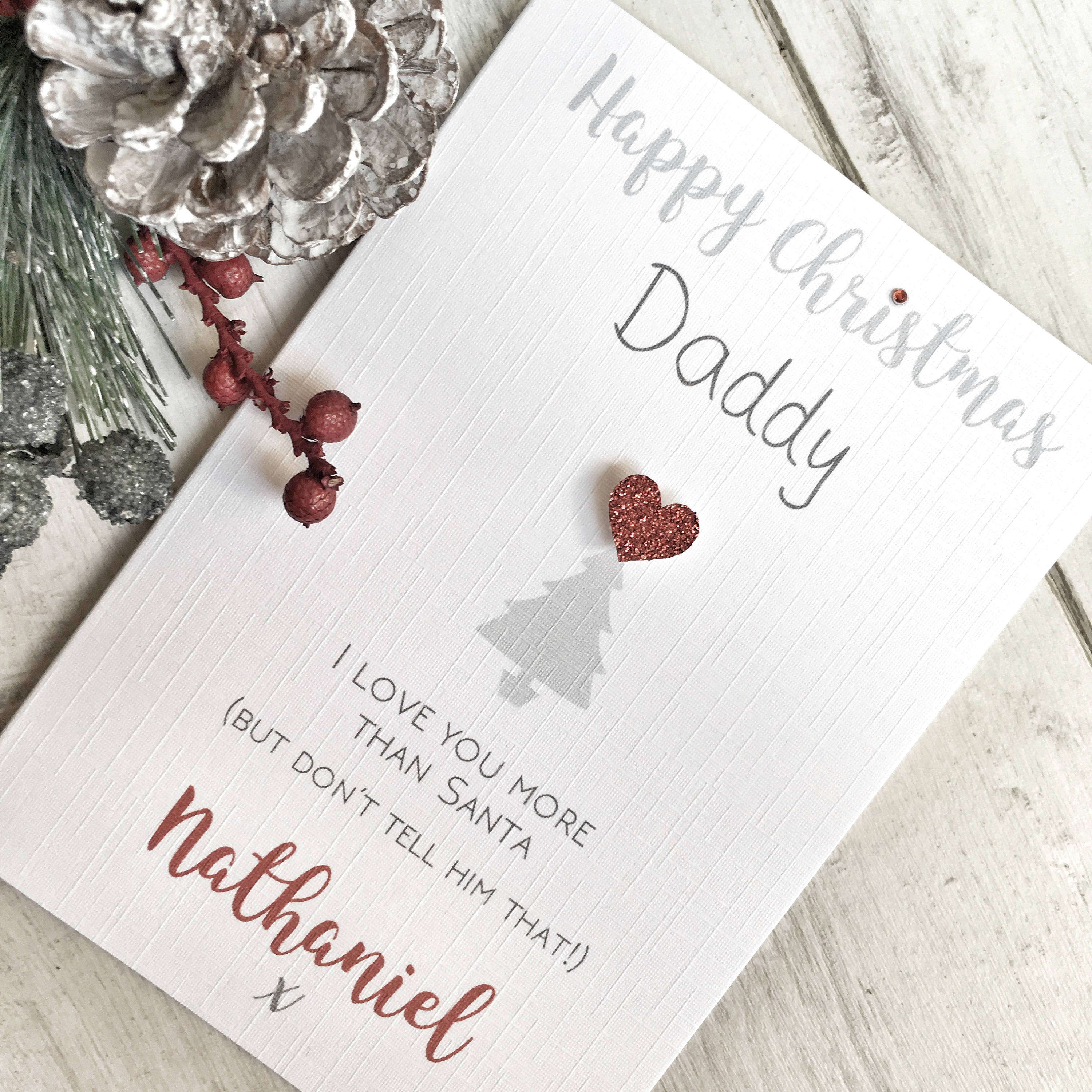 Daddy's Christmas Card, Daddy's Personalised Christmas Card ...