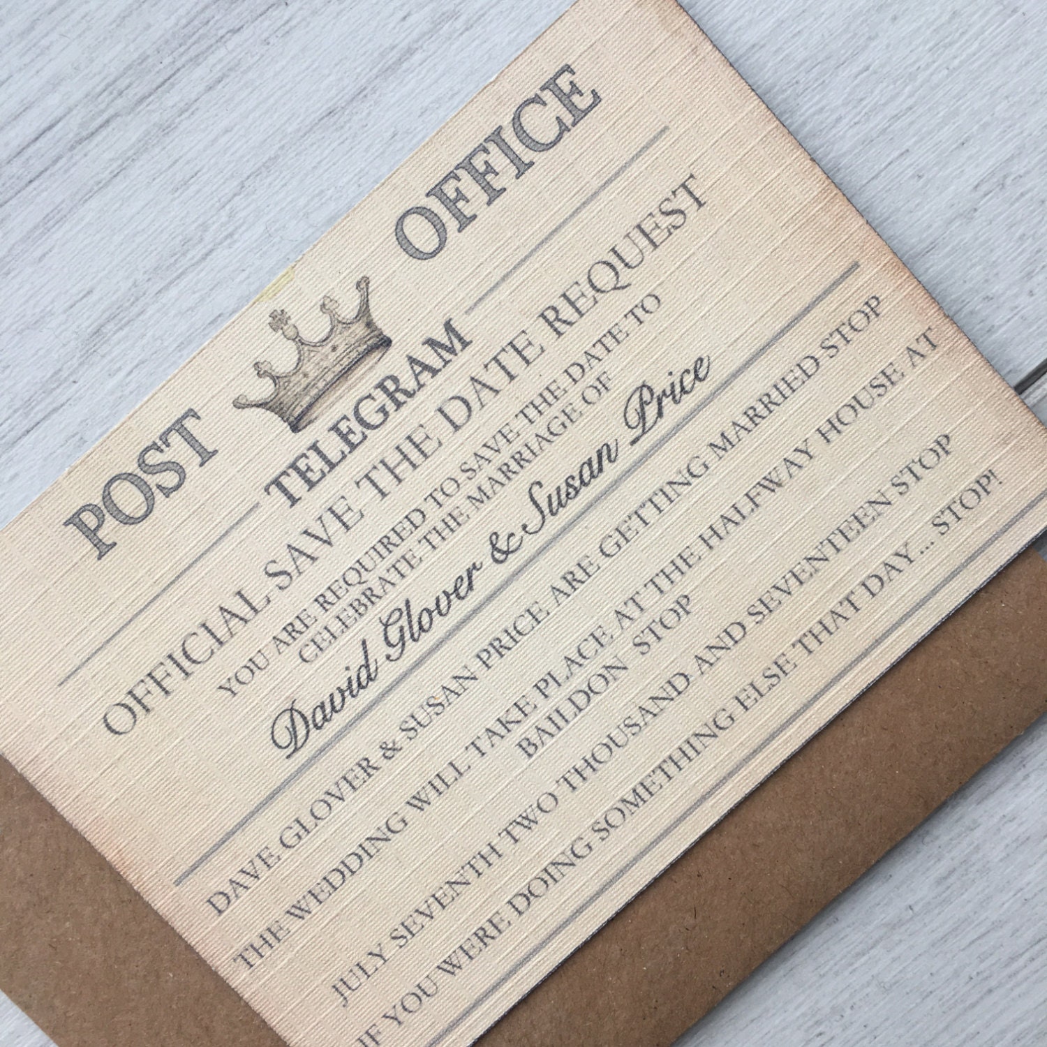 Vintage Telegram Save the Date Vintage Wedding Telegram - Etsy