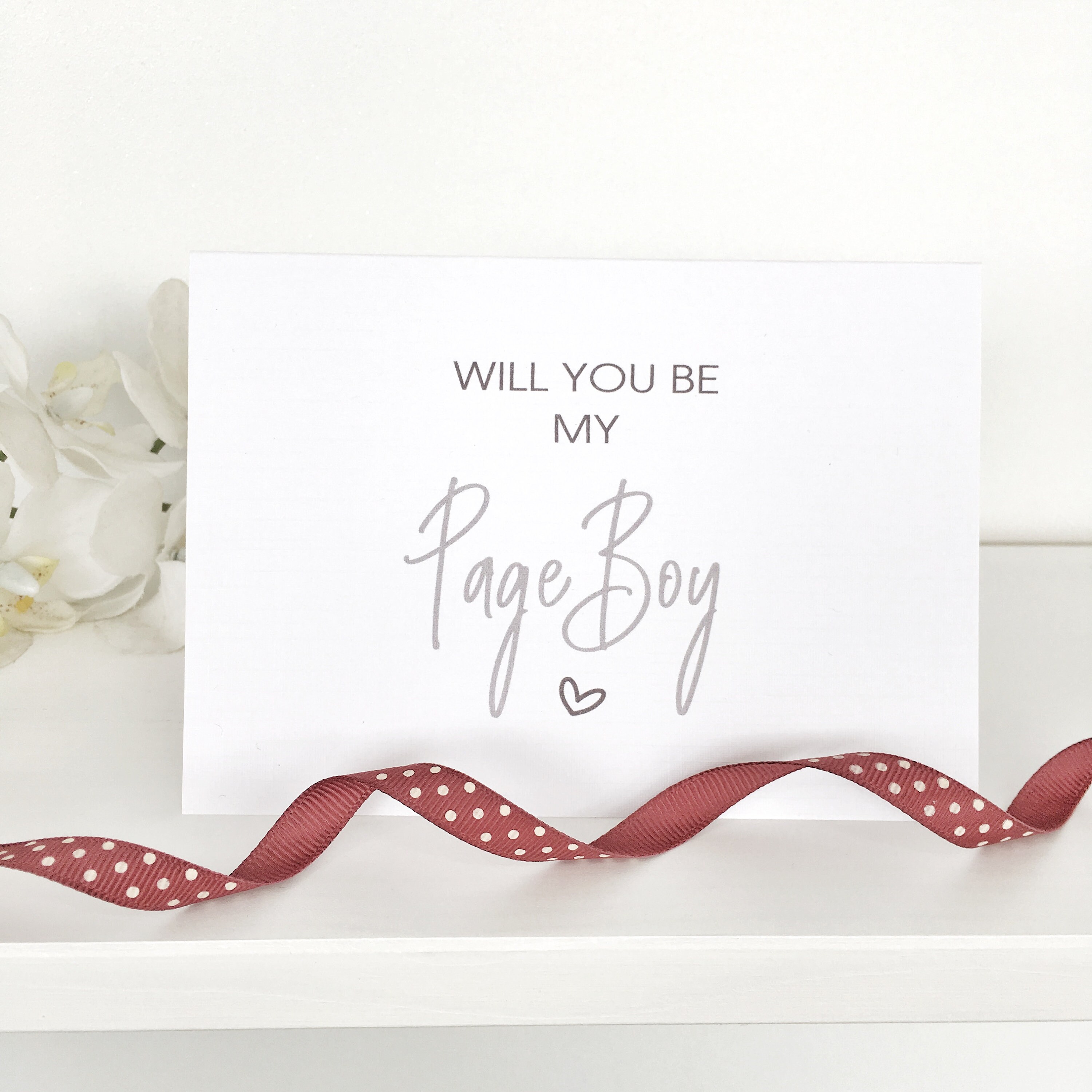 Will You Be My Page Boy Card Page Boy Card Card for Page | Etsy