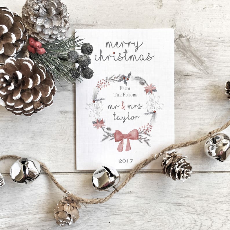 Personalised Christmas Card, Future Mr and Mrs Christmas Card ...