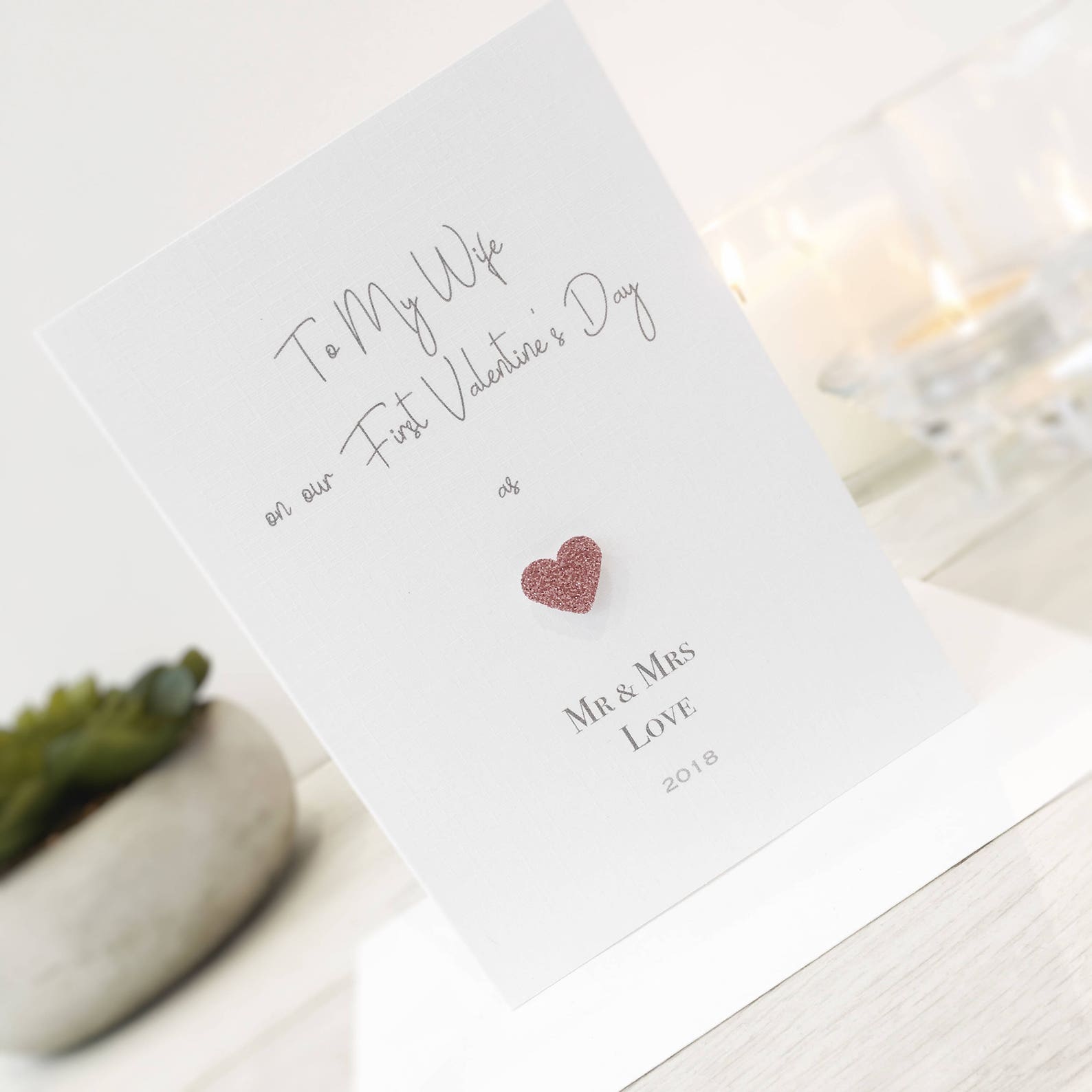 Personalised First Valentine Card for Your Husband or Wife on - Etsy