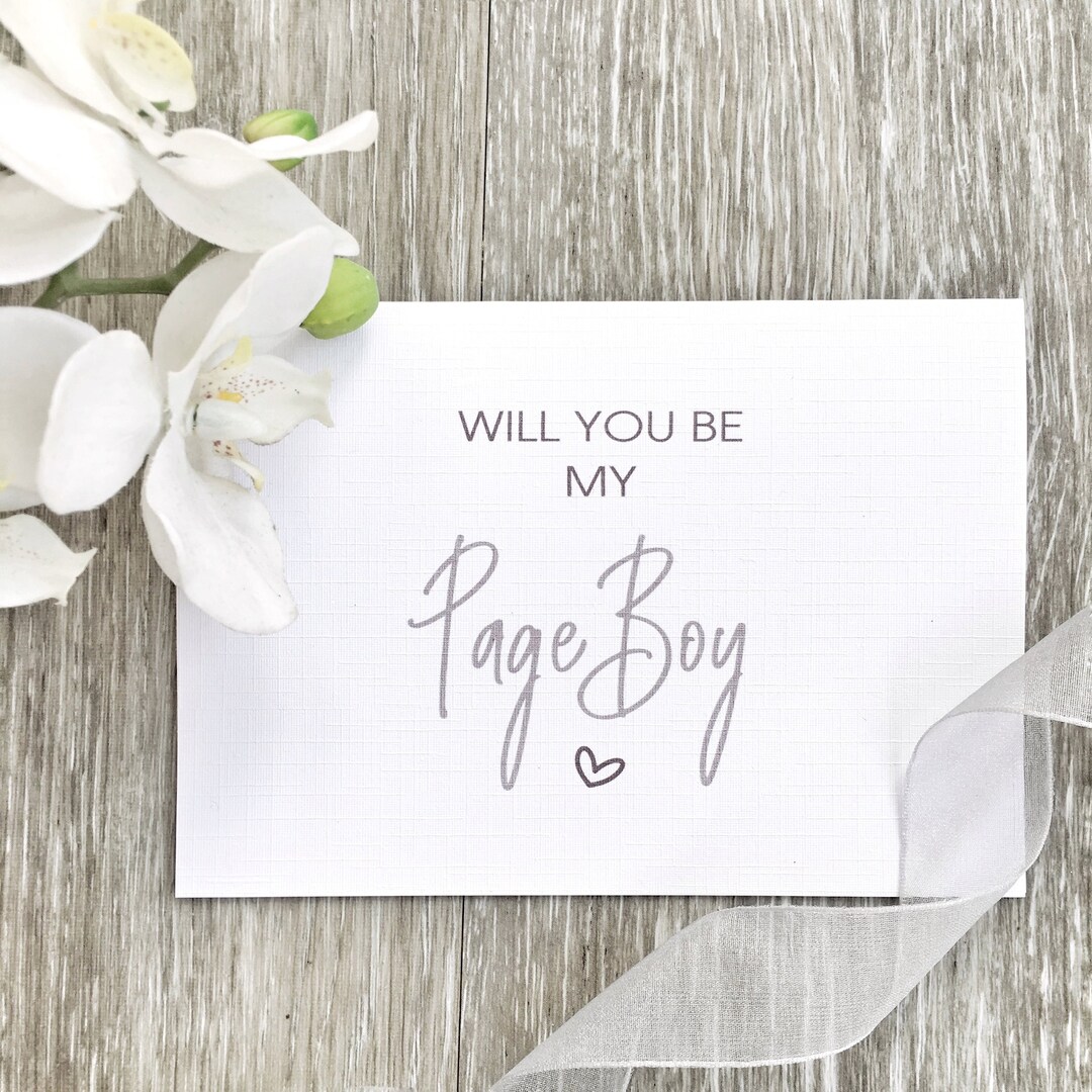 Will You Be My Page Boy Card, Page Boy Card, Card for Page Boy, Be My ...