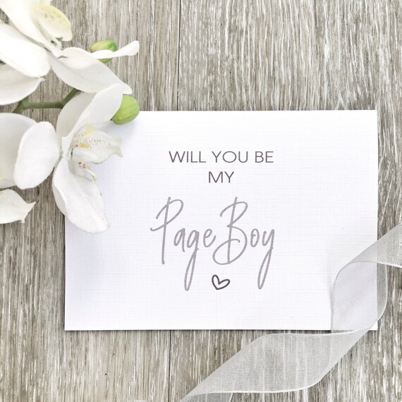 Will You Be My Page Boy Card Page Boy Card Card for Page | Etsy