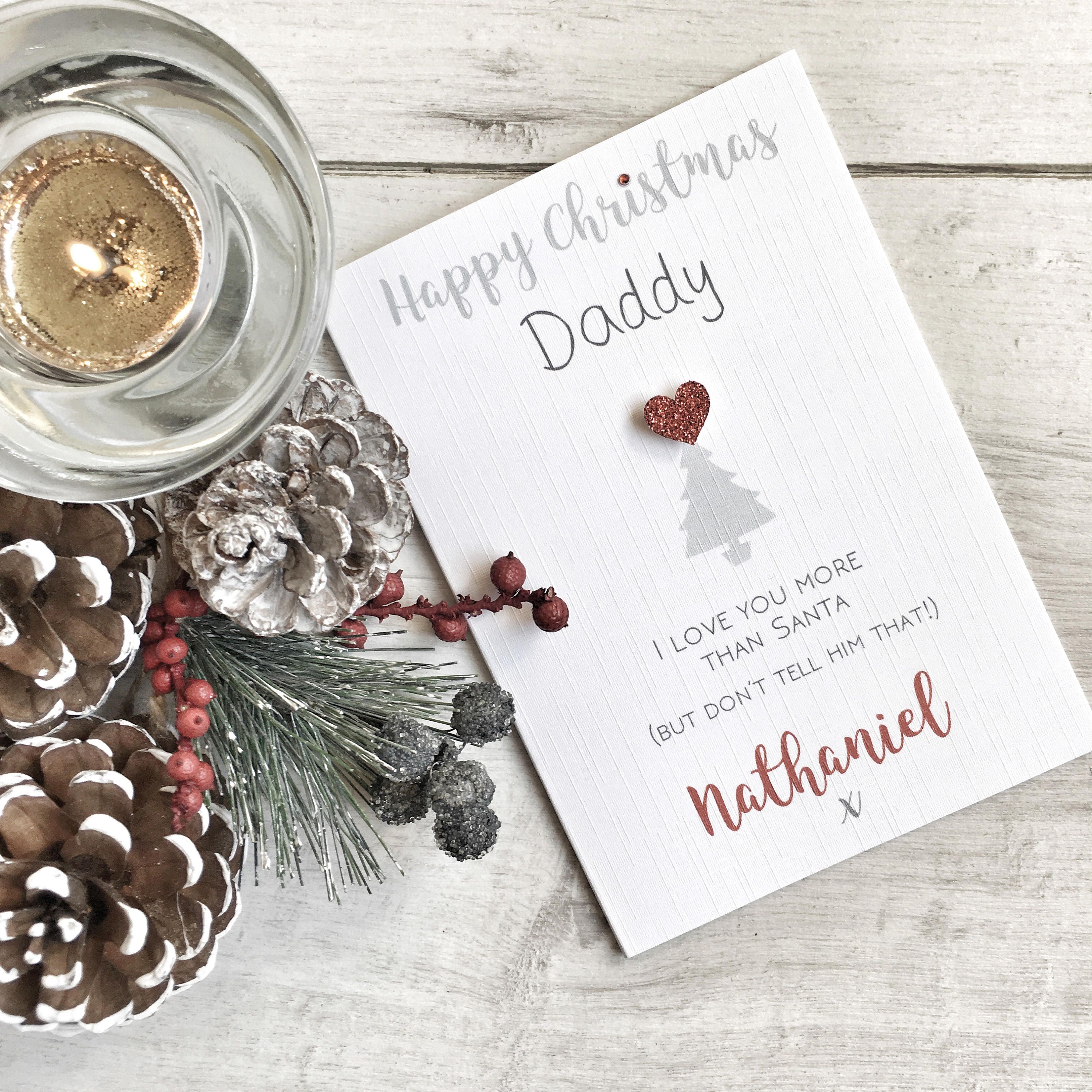Daddy's Christmas Card Daddy's Personalised Christmas - Etsy UK