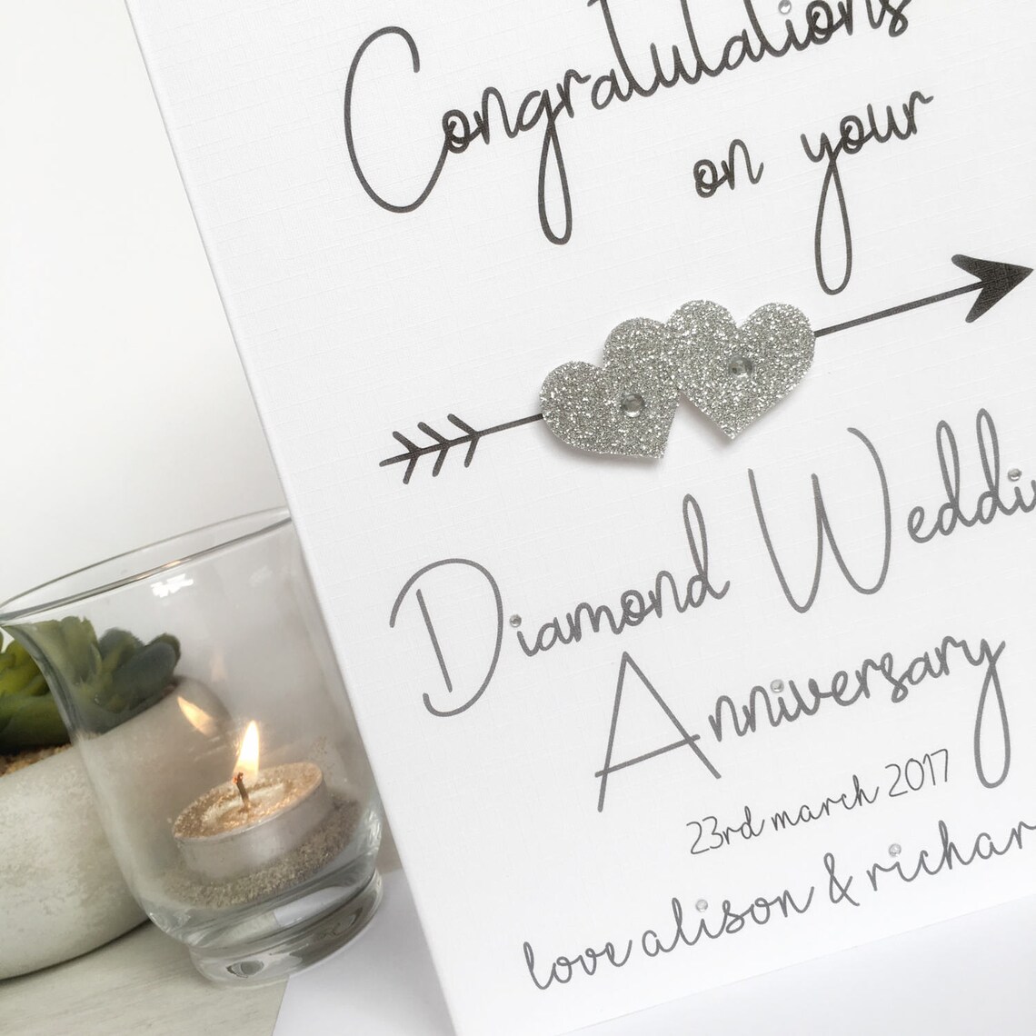 Personalised Wedding Anniversary Card, Diamond Wedding Anniversary ...
