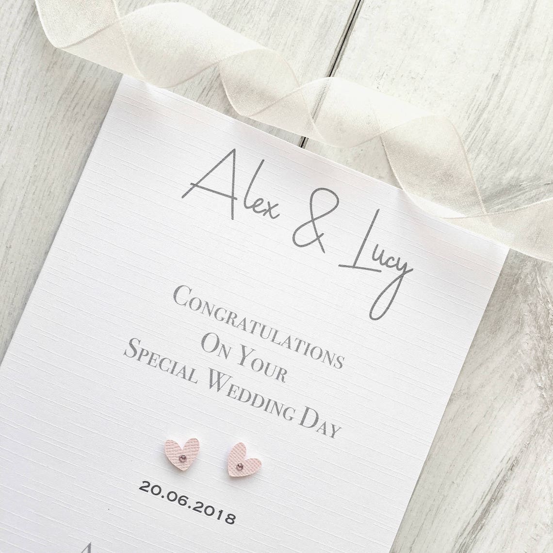 Personalised Wedding Card, Wedding Day Card, Couples Wedding Card ...