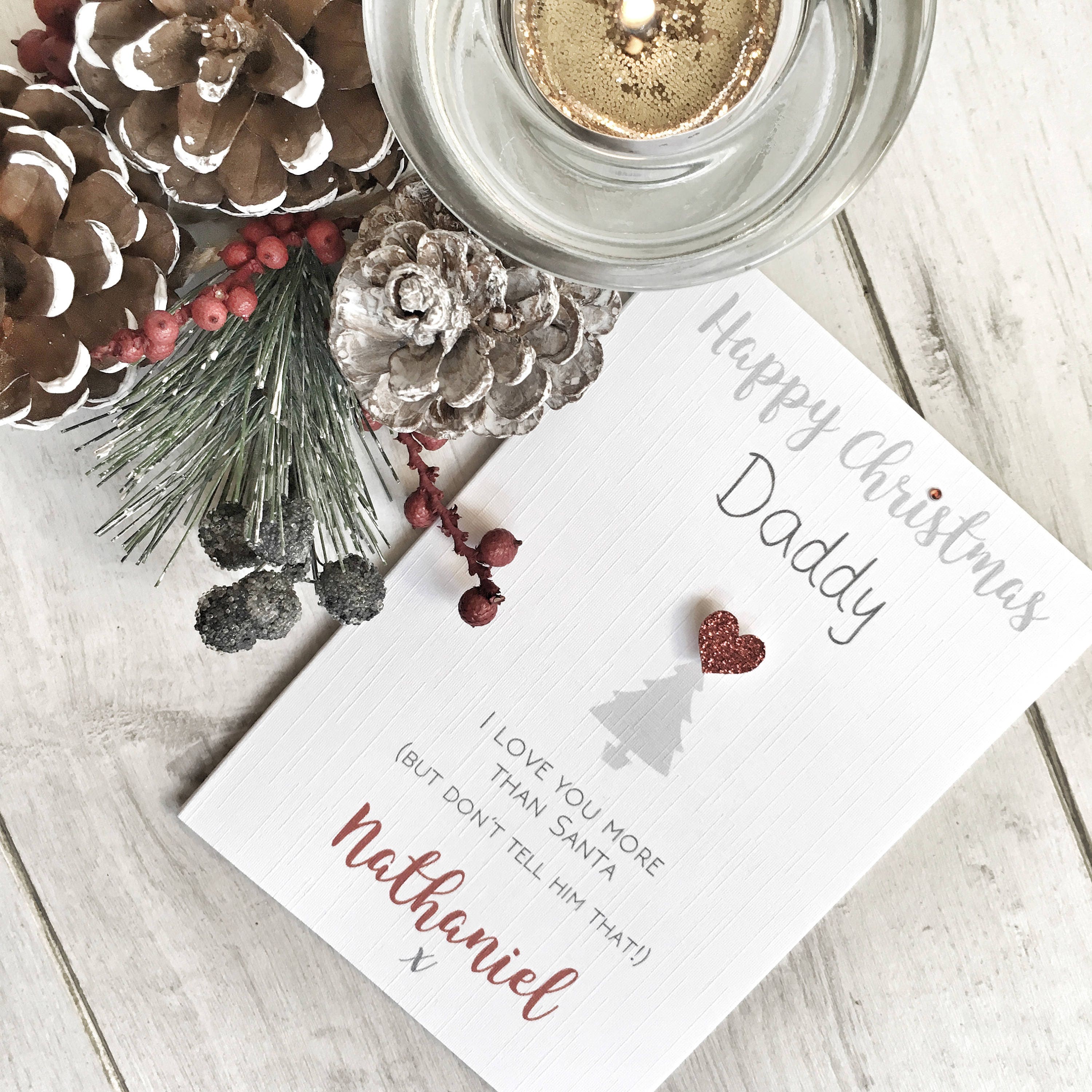 Daddy's Christmas Card Daddy's Personalised Christmas | Etsy