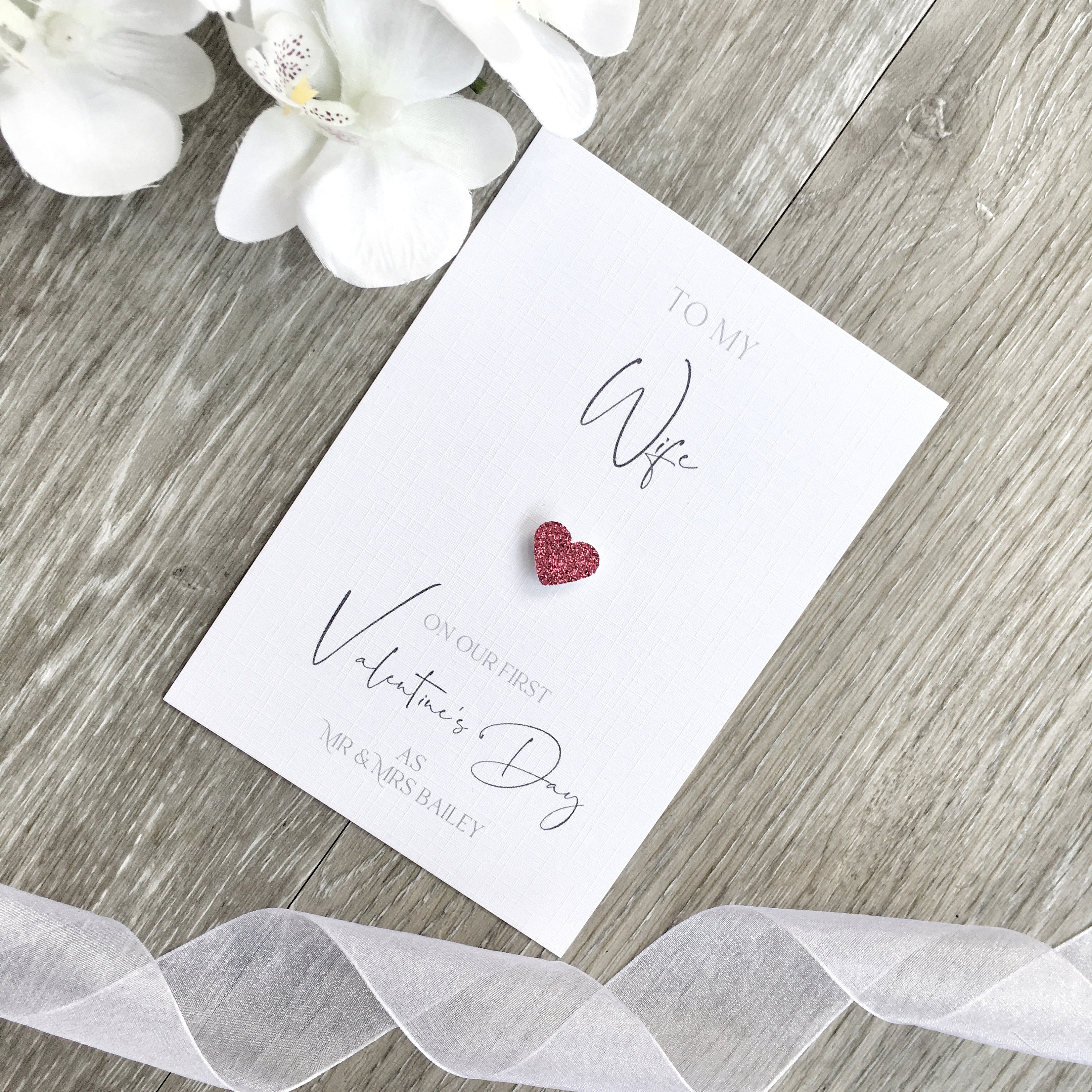 Personalised First Married Valentine's Day Card, Husband Valentine Card ...