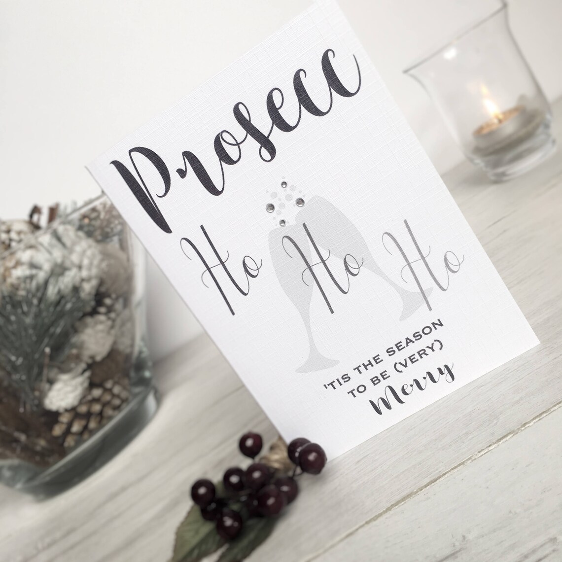 Prosecco Card Prosecco Christmas Card Friends Prosecco Card - Etsy UK