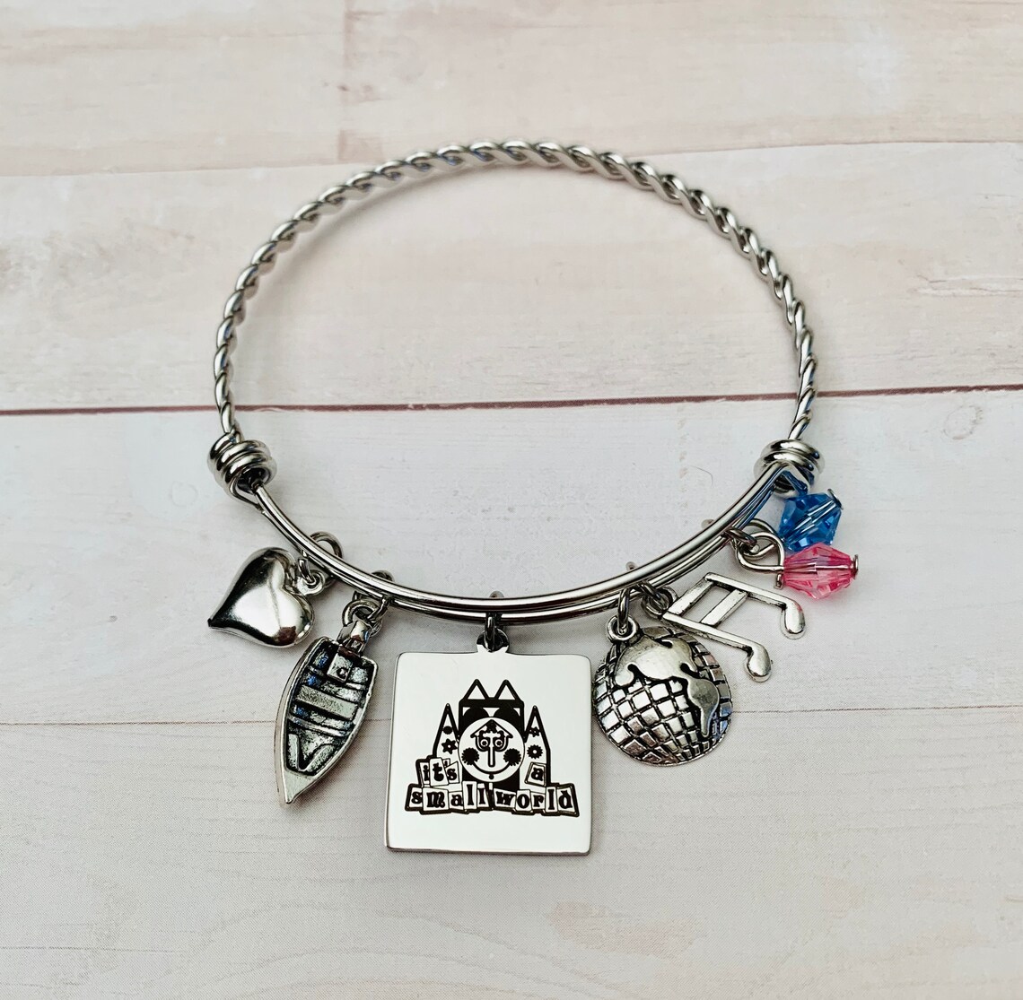 Its a Small World Bangle Charm Bracelet - Etsy