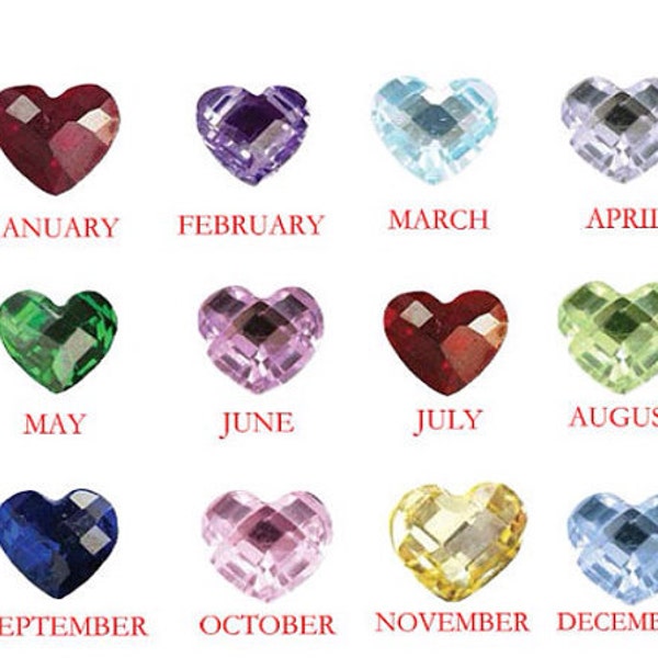Heart Birthstone - Etsy