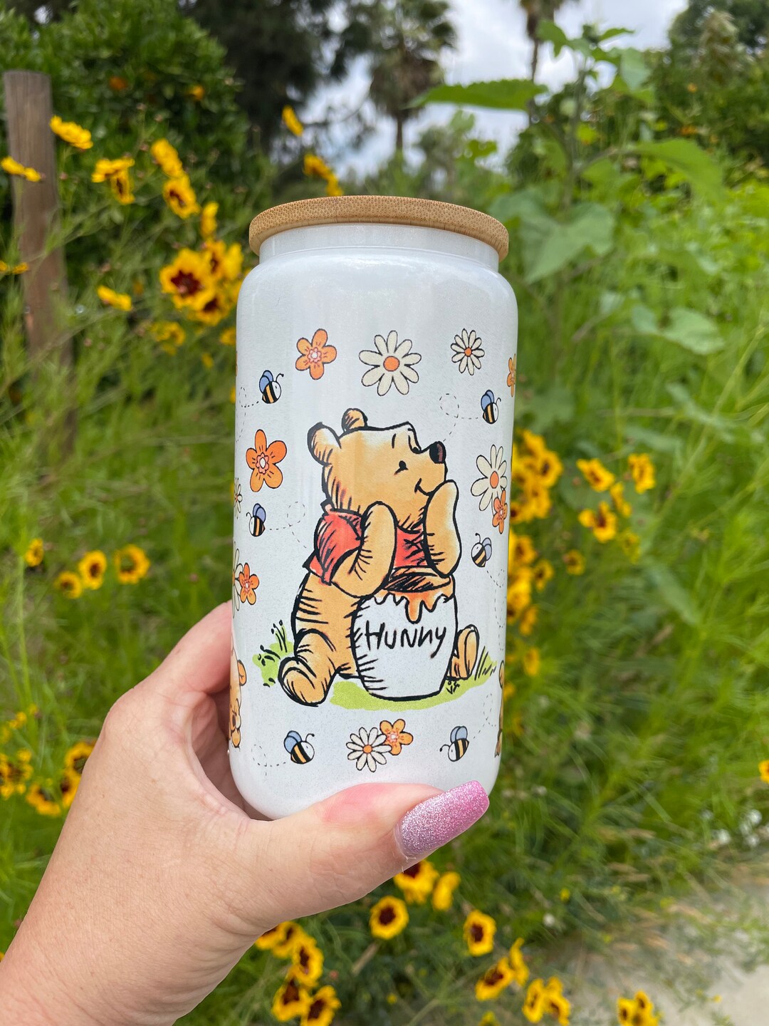 Winnie the Pooh Shimmer Libby Can Glass 16oz - Etsy
