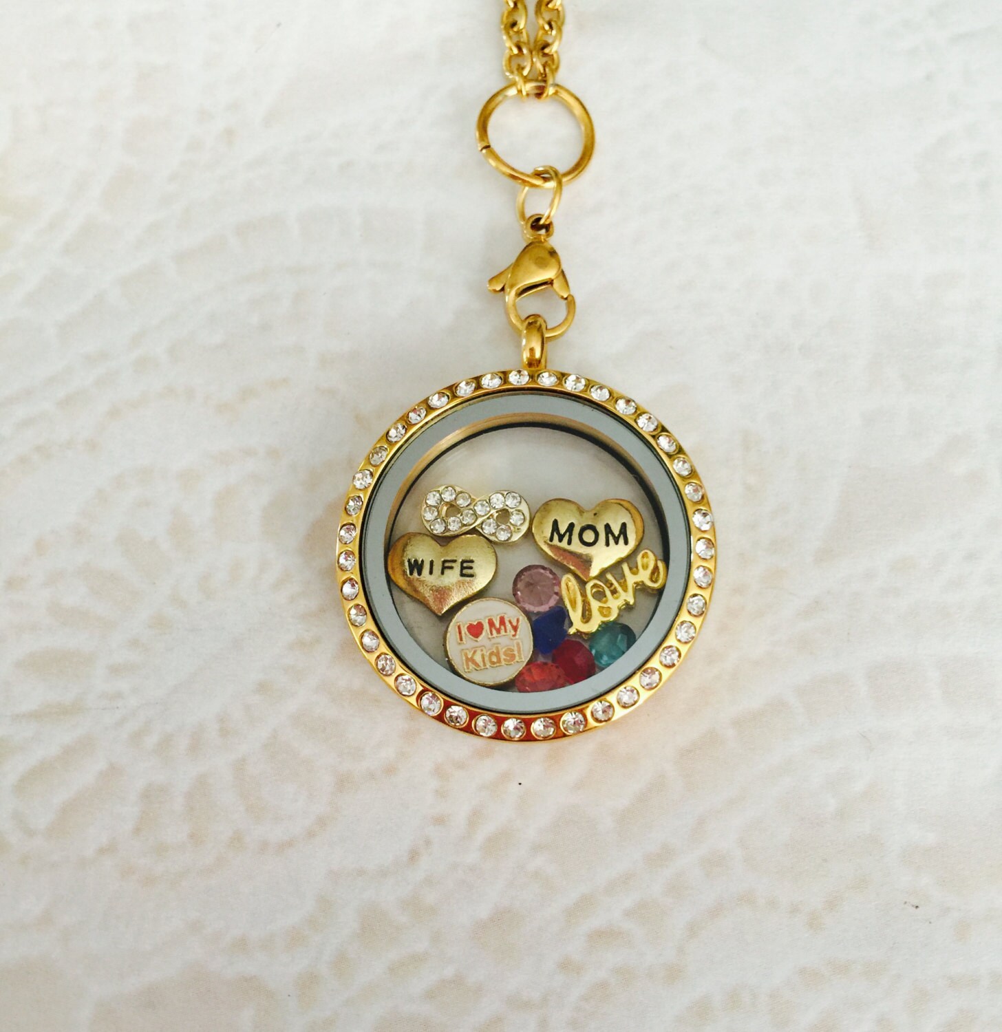 Large 30mm Stainless Steel Gold Mom Memory Locket for Mom With - Etsy UK