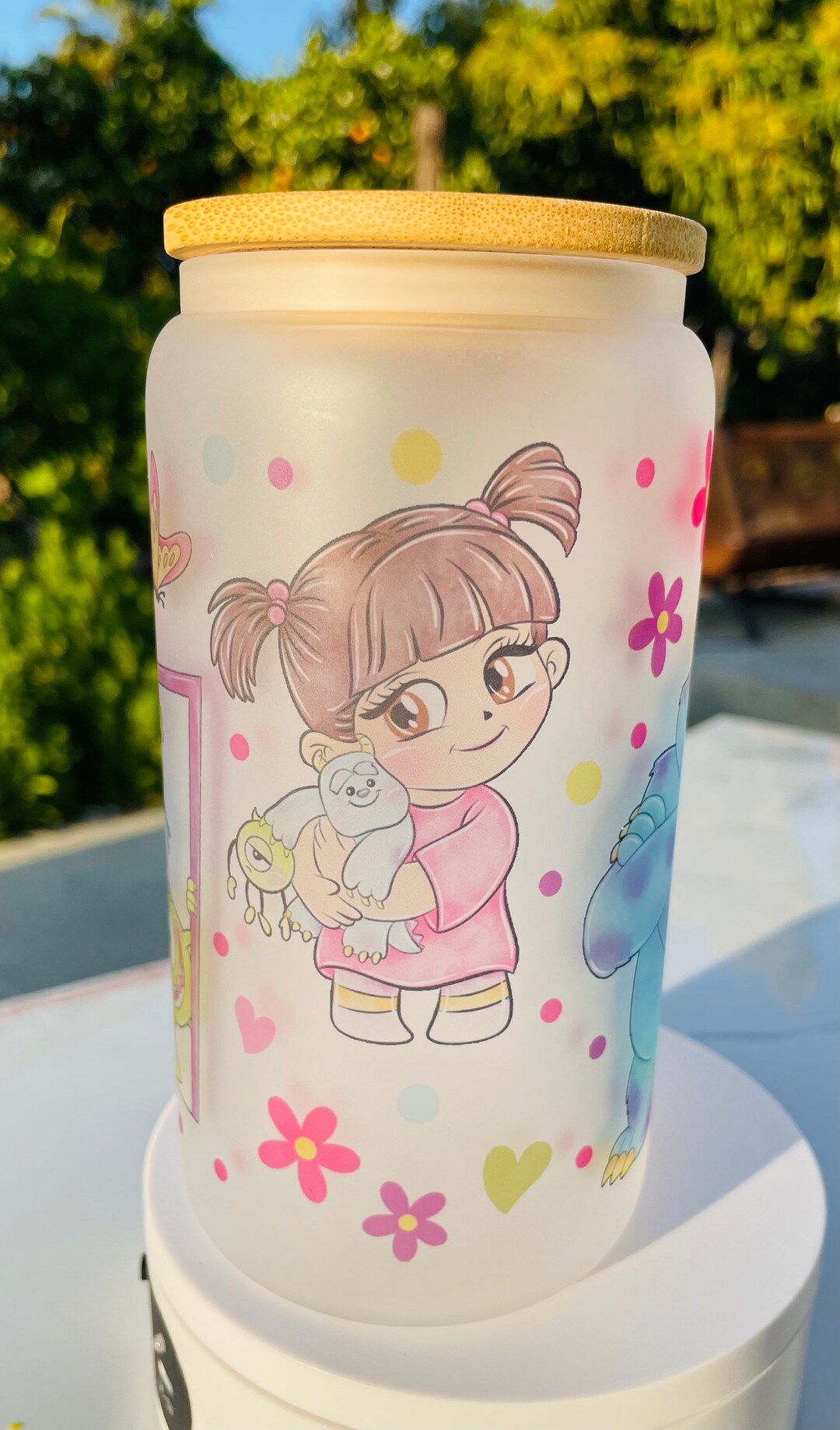 Monsters Inc Libby Frosted Can Glass 16oz - Etsy
