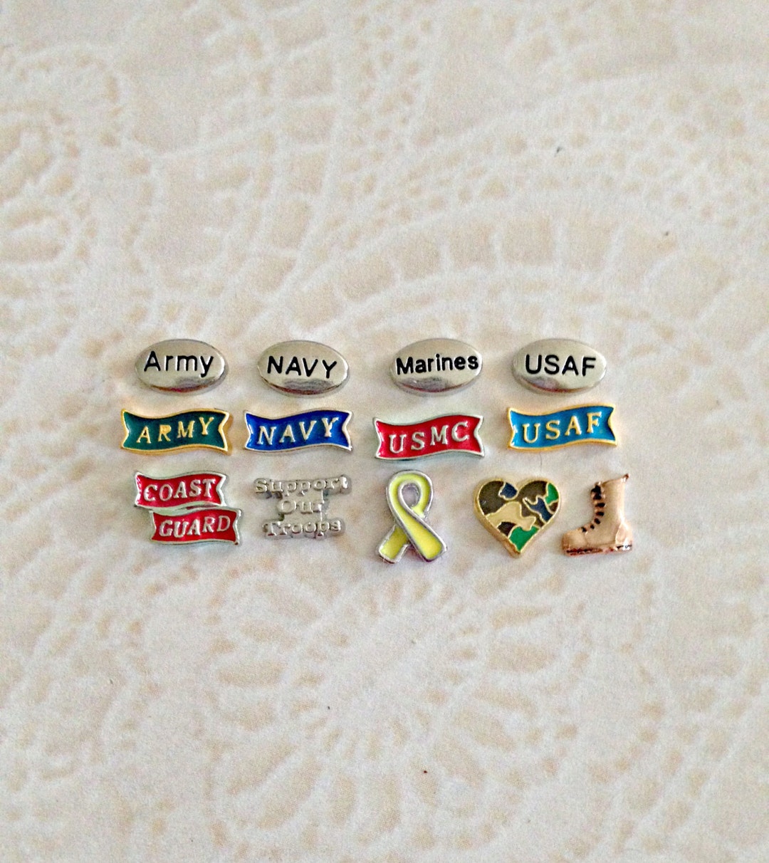 Military Floating Charms for Memory Lockets - Etsy