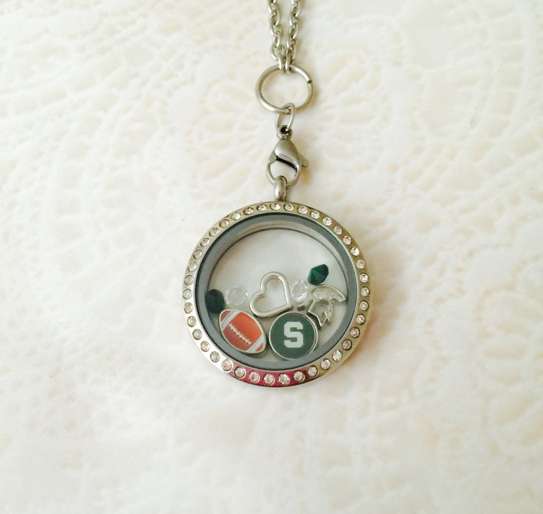 Michigan State Spartans Memory Locket Large Stainless Steel - Etsy