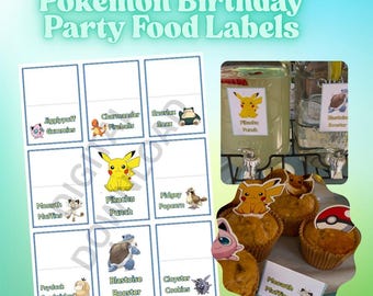 Pokemon Party Food Labels - Digital File - Etsy