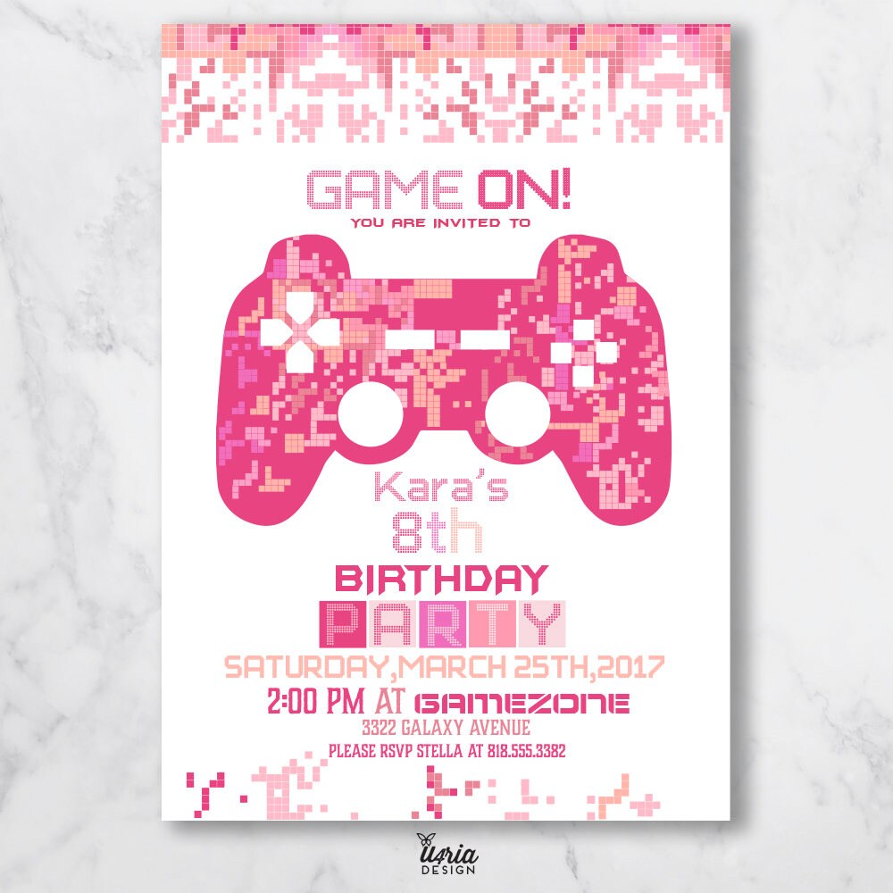 Video Game Invitation. Gaming Invitation. Video Game Console - Etsy