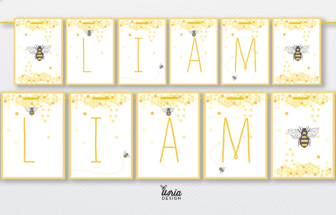 Bumble Bee Birthday Bunting Banner. Bee Themed Party Banner. Kids Bee ...