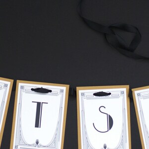 Great Gatsby Banner. Great Gatsby Party Banner. Gold & Black Great ...