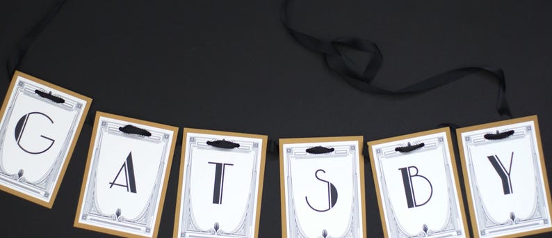 Great Gatsby Banner. Great Gatsby Party Banner. Gold & Black | Etsy